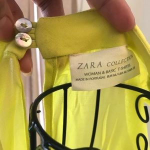 Zara | Dresses | Zara Sheer Neon Dress | Poshmark
